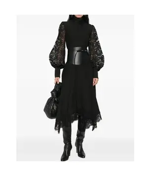 ERMANNO FIRENZE Asymmetrical Dress With Lace Splicing