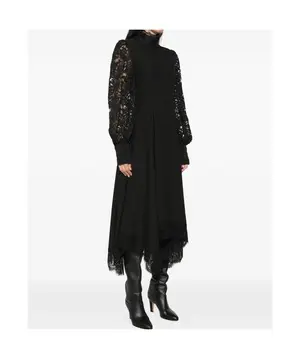 ERMANNO FIRENZE Asymmetrical Dress With Lace Splicing