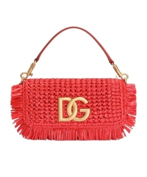 Dolce & Gabbana 3.5 Shoulder Bag In Raffia - Red