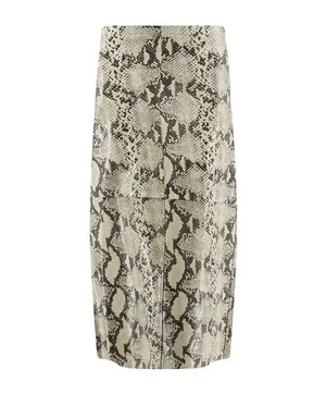 ALYSI Snakeprint Midi Pencil Skirt - Nude