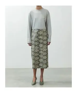 ALYSI Snakeprint Midi Pencil Skirt