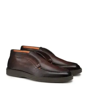 Santoni Tumbled Leather Desert Boot