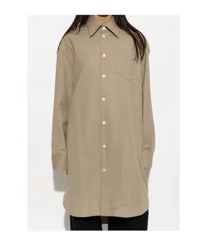 AMI Paris Pinstripe Shirt Dress