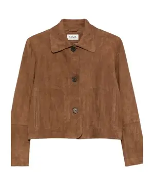 ARMA Suede Button-front Jacket - Brown