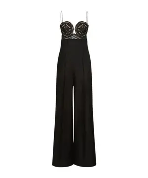 Stella McCartney Wide Suit With Decorative Neckline - Black