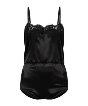 Dolce & Gabbana Dolce Gabbana Lace Detailed Bodysuit - Black