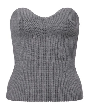 JIL SANDER Wool-blend Bustier Top