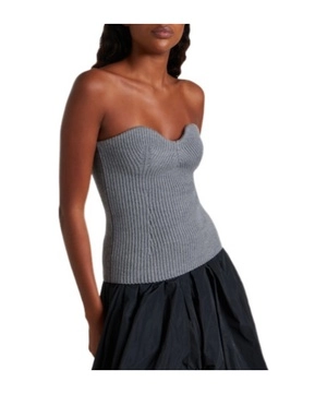 JIL SANDER Wool-blend Bustier Top