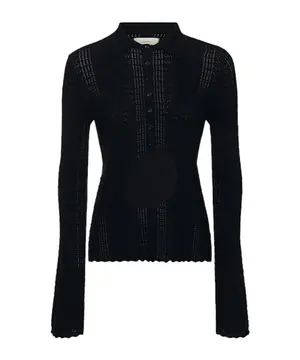 Loulou De Saison Long-sleeved Sweater With Collar - Black