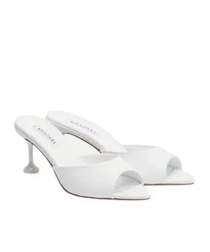 AQUAZZURA Leather Mules - White