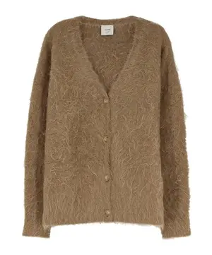 ALYSI Fluffy Vneck Button Cardigan
