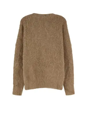 ALYSI Fluffy Vneck Button Cardigan