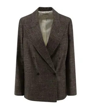 ALYSI Double-breasted Peak-lapel Blazer - Black