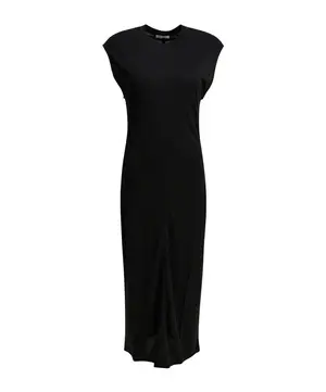AMI Paris Zigzag Stitch Sheath Dress - Black