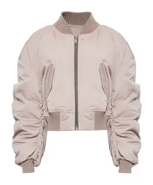 Rick Owens Ruched Cropped Bomber Jacket - Rosy