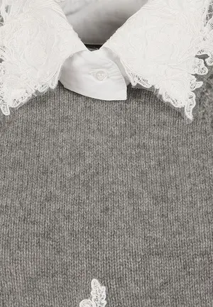 Ermanno Scervino Lace Trim Layered Knitted Sweater