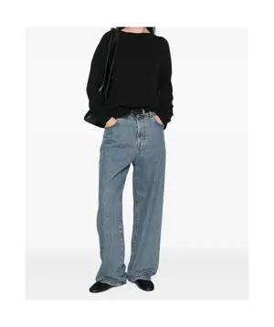 ERMANNO FIRENZE Ribbed Sweater With Lace Trim