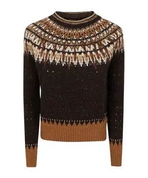 Ermanno Scervino Embellished Fair Isle Sweater - Black