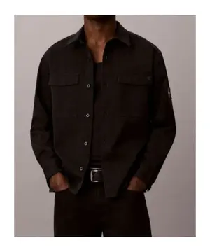 Calvin Klein Logo-embroidered Pocket-detail Overshirt