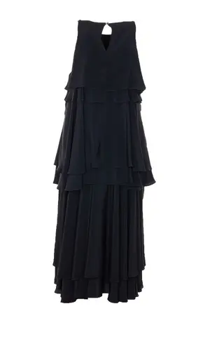 AMI Paris Ruffled Sleeveless Long Dress