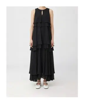 AMI Paris Ruffled Sleeveless Long Dress