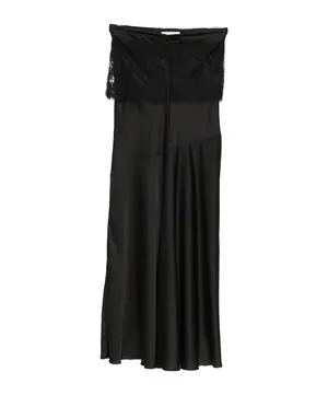 ERMANNO FIRENZE Lace-panel Drawstring Skirt - Black