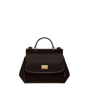 Dolce & Gabbana Sicily Shoulder And Crossbody Bag In Patent Leather - Brown