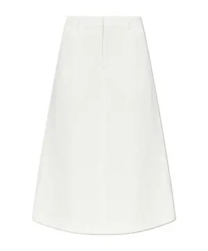 AMI Paris Long A-line Tailored Skirt - White