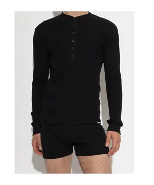 Dsquared2 Long-sleeve Ribbed Cotton Knit Henley