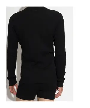 Dsquared2 Long-sleeve Ribbed Cotton Knit Henley