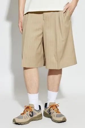 AMI Paris Pinstriped Pleated Shorts