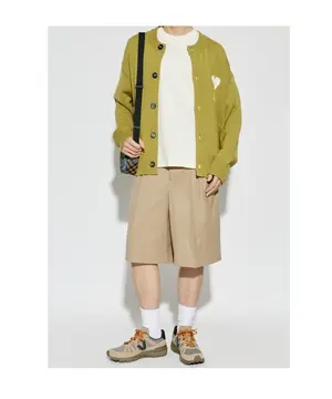 AMI Paris Pinstriped Pleated Shorts