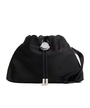 Moncler Trick Logo Plaque Drawstring Pouch - Black