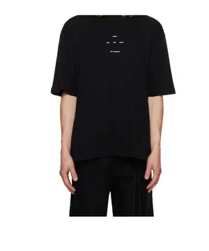 SONG FOR THE MUTE Logo Luxe Jersey Oversized T Shirt - Black