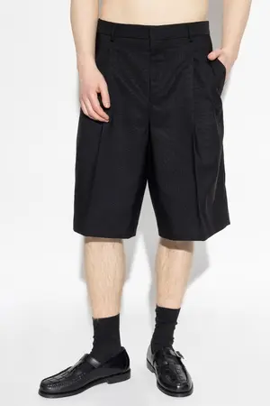 AMI Paris High Waist Wide Bermuda Shorts