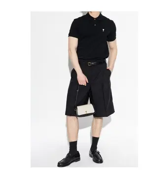 AMI Paris High Waist Wide Bermuda Shorts