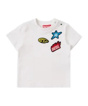 DIESEL® Crewneck Print Top - White