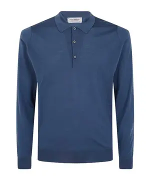 John Smedley Long-sleeve Polo Shirt - Blue