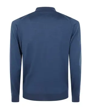 John Smedley Long-sleeve Polo Shirt - Blue