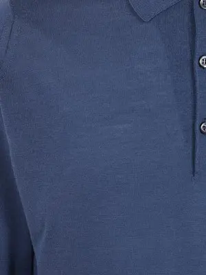 John Smedley Long-sleeve Polo Shirt - Blue