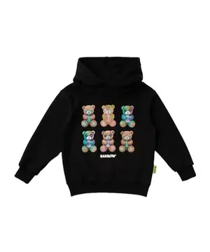BARROW Hooded Print Sweatshirt - Black