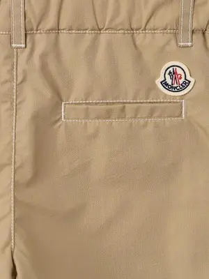 Moncler Cotton Blend Poplin Elastic Waist Casual Pants