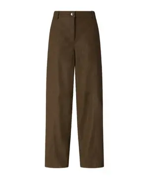Pinko Textured-finish Wide-leg Trousers - Green