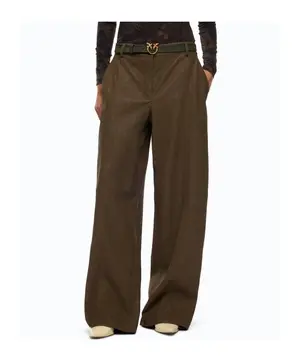 Pinko Textured-finish Wide-leg Trousers