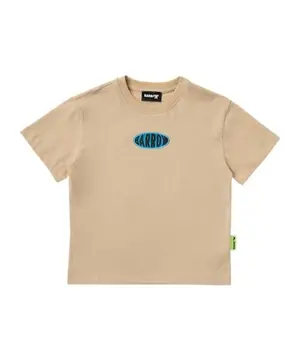 BARROW Crewneck Short Sleeve Top With Logo Detail - No