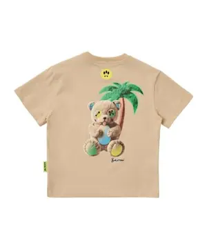 BARROW Crewneck Short Sleeve Top With Logo Detail