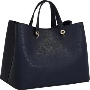 Tommy Hilfiger Textured Tote Bag With Adjustable Shoulder Strap - Black