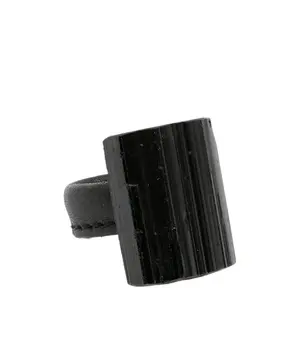MONIES Sculptural Leather-strap Ring