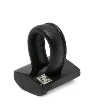 MONIES Sculptural Leather-strap Ring