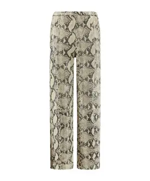 ALYSI Python-print Leather Trousers - Nude